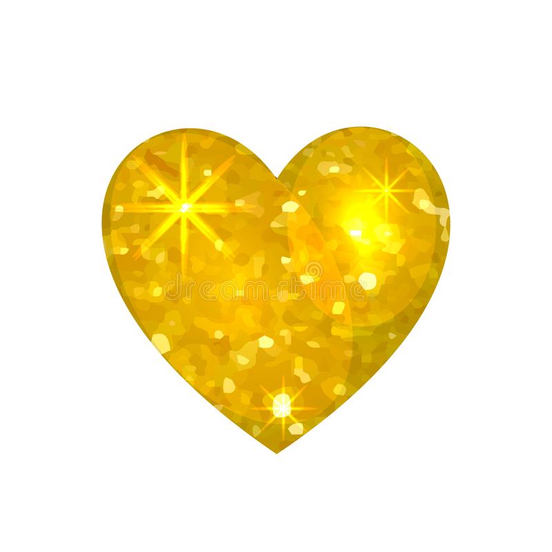 vector-golden-heart-glitter-illustration-shine-effect-valentines-day ...